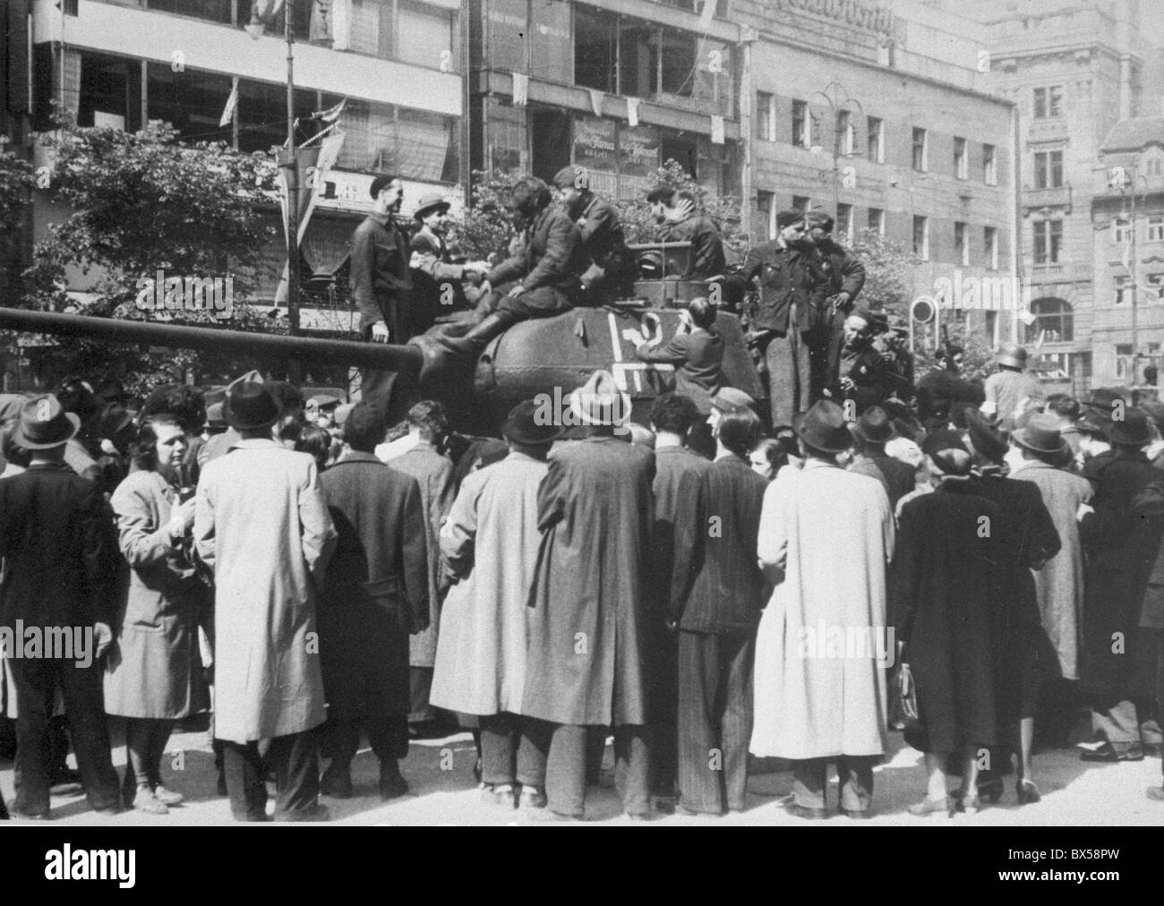 WWII Prague May 6 1945. Prague is liberated by General VlasovÂ´s II ...