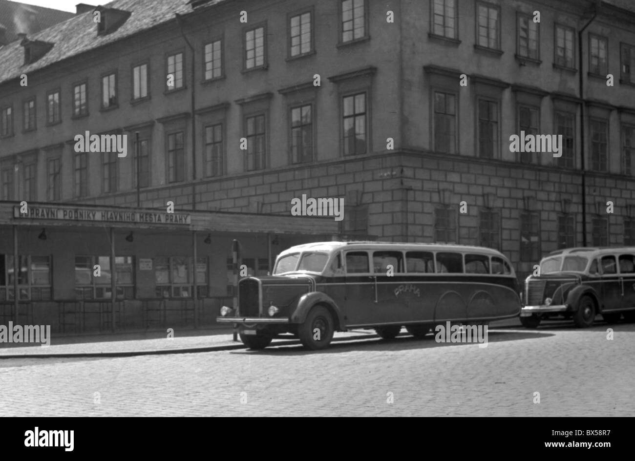 Czechoslovakia - Prague, 1951. Parked siteseeing buses.CTK Vintage ...