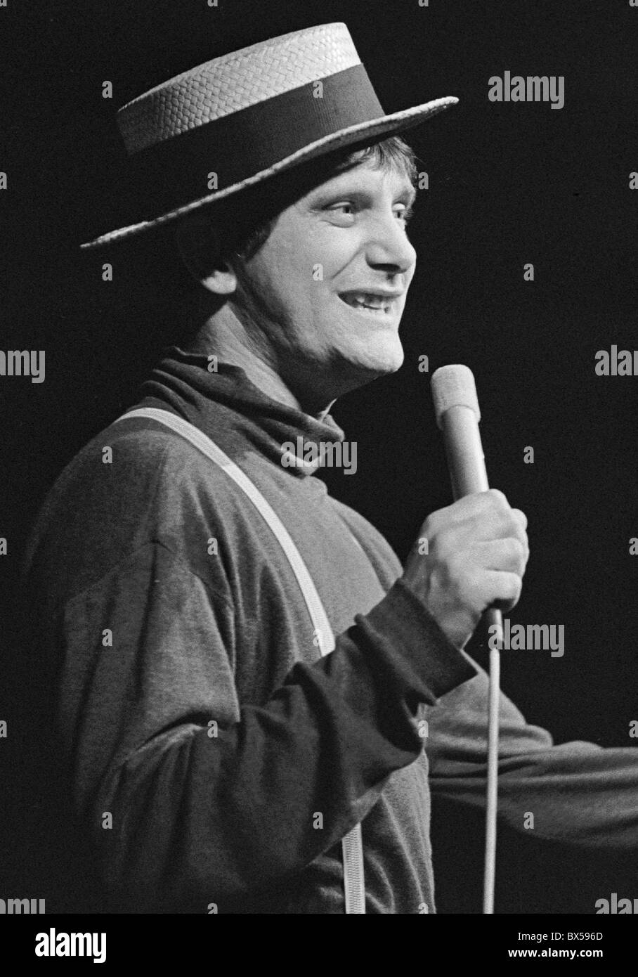 Composer, actor and singer Jiri Suchy on the stage of iconic Prague ...