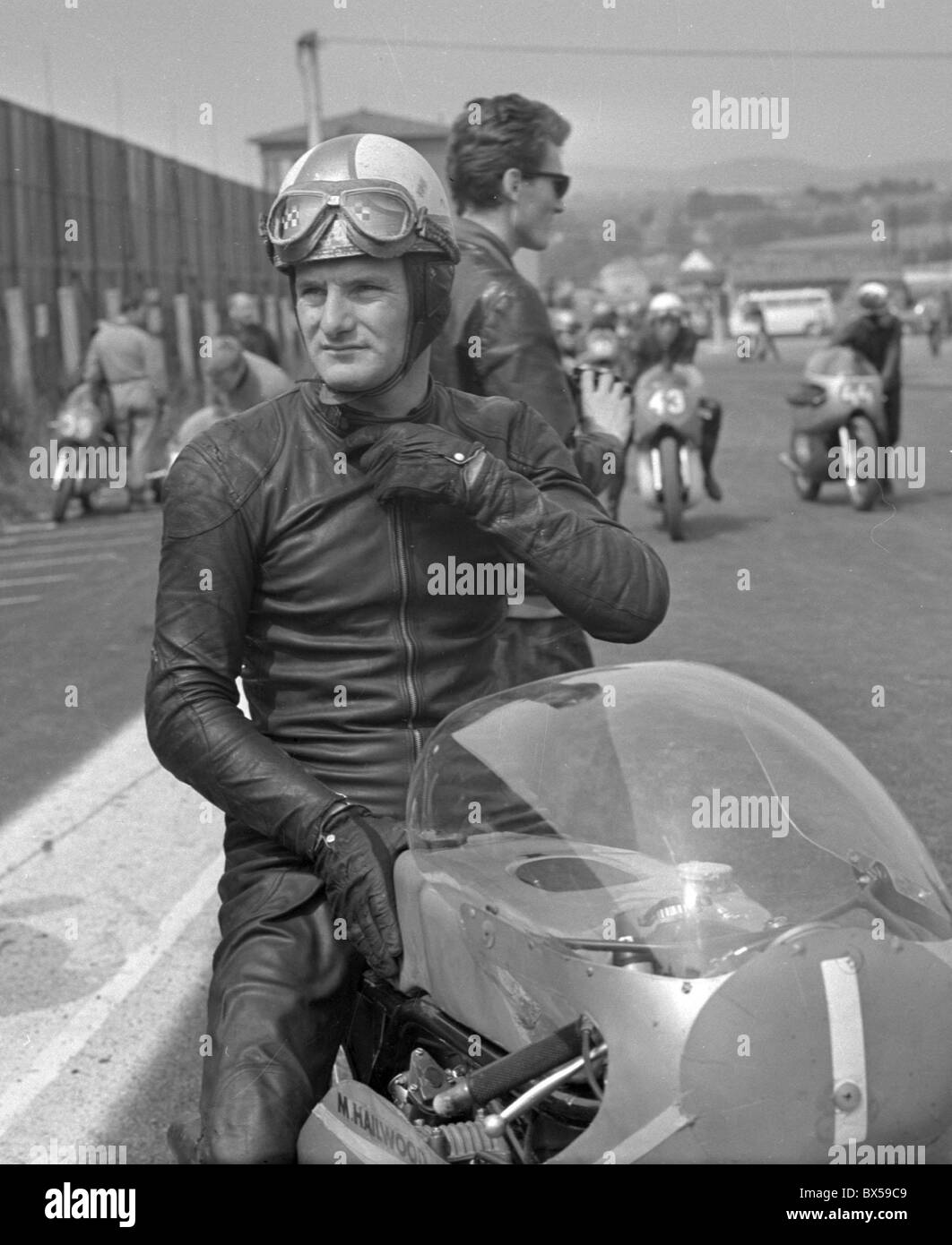 British motor bike racer Mike Hailwood at Grand Prix (Velka cena) Brno ...