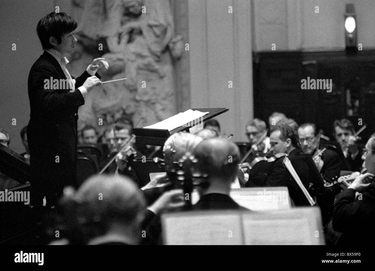 Japanese conductor Seiji Ozawa at Prague Spring music festival, May ...