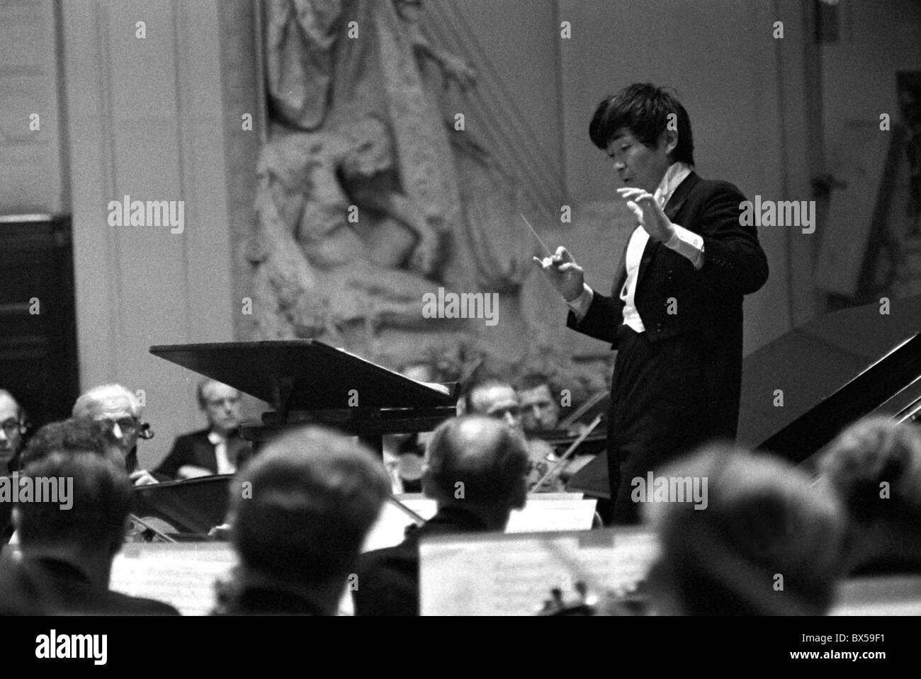 Japanese conductor Seiji Ozawa at Prague Spring music festival, May ...