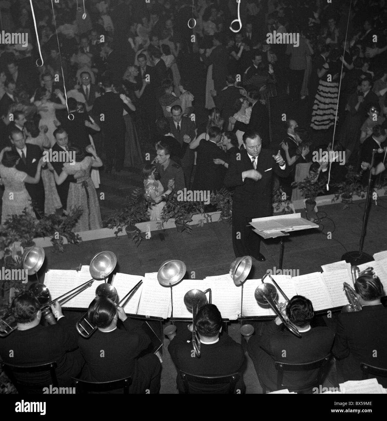 Czechoslovakia 1954. Couples dancing at a ball in Lucerna Hall. CTK ...