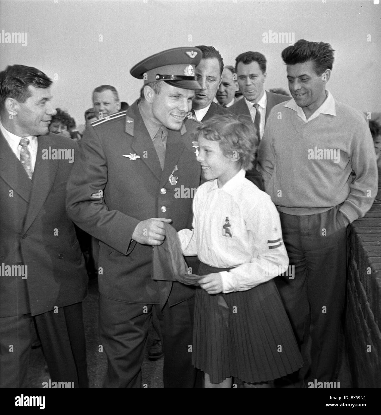 cosmonaut Yuri Gagarin, child, girl, pioneer Stock Photo - Alamy
