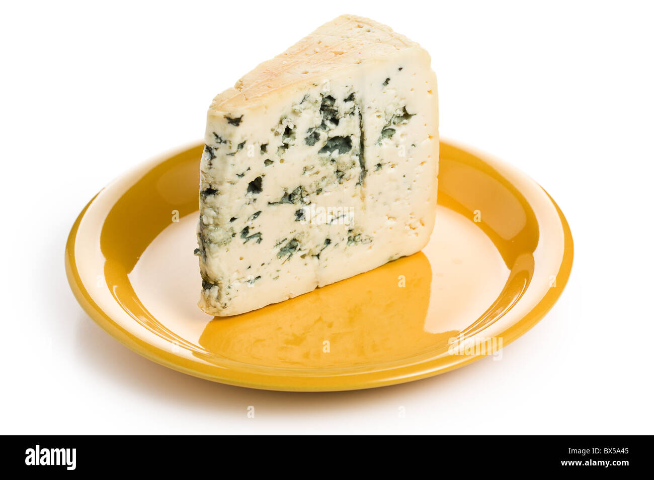 the blue cheese on white background Stock Photo - Alamy