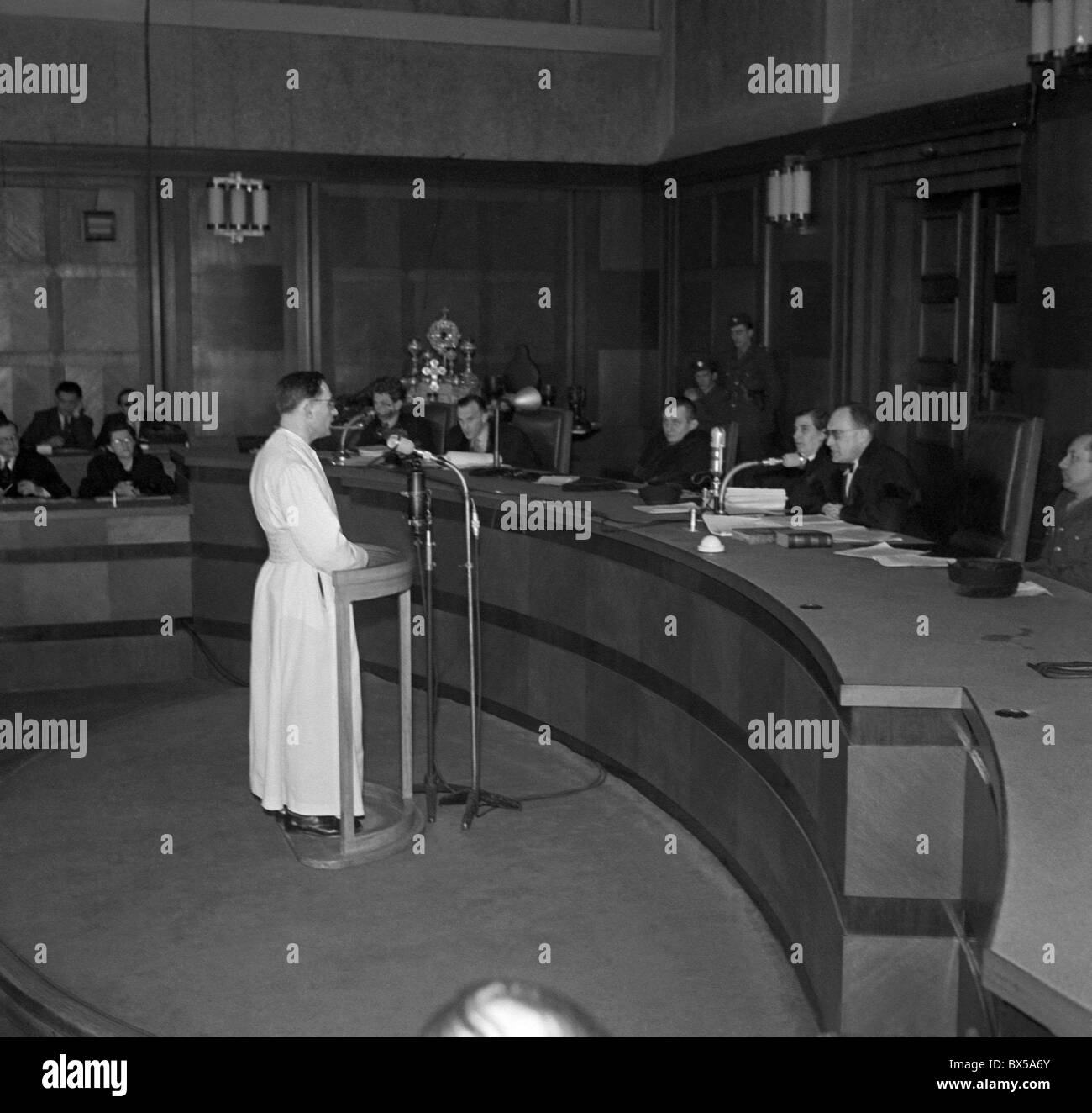Clergy on trial Stock Photo - Alamy
