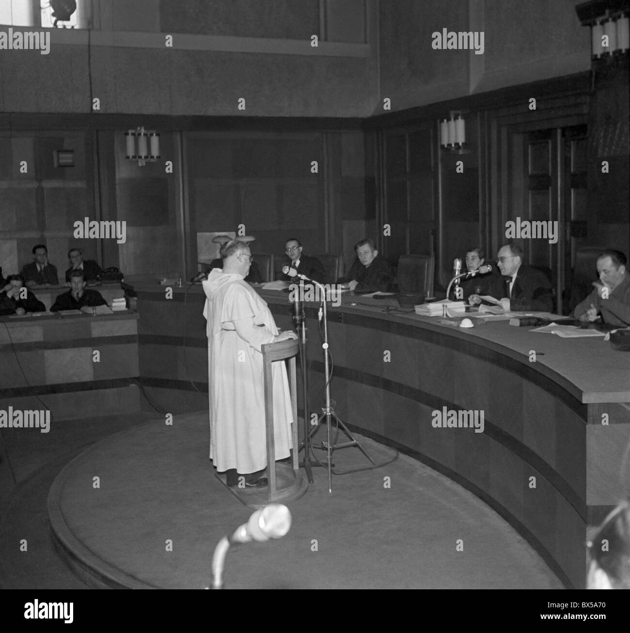 Clergy on trial Stock Photo - Alamy