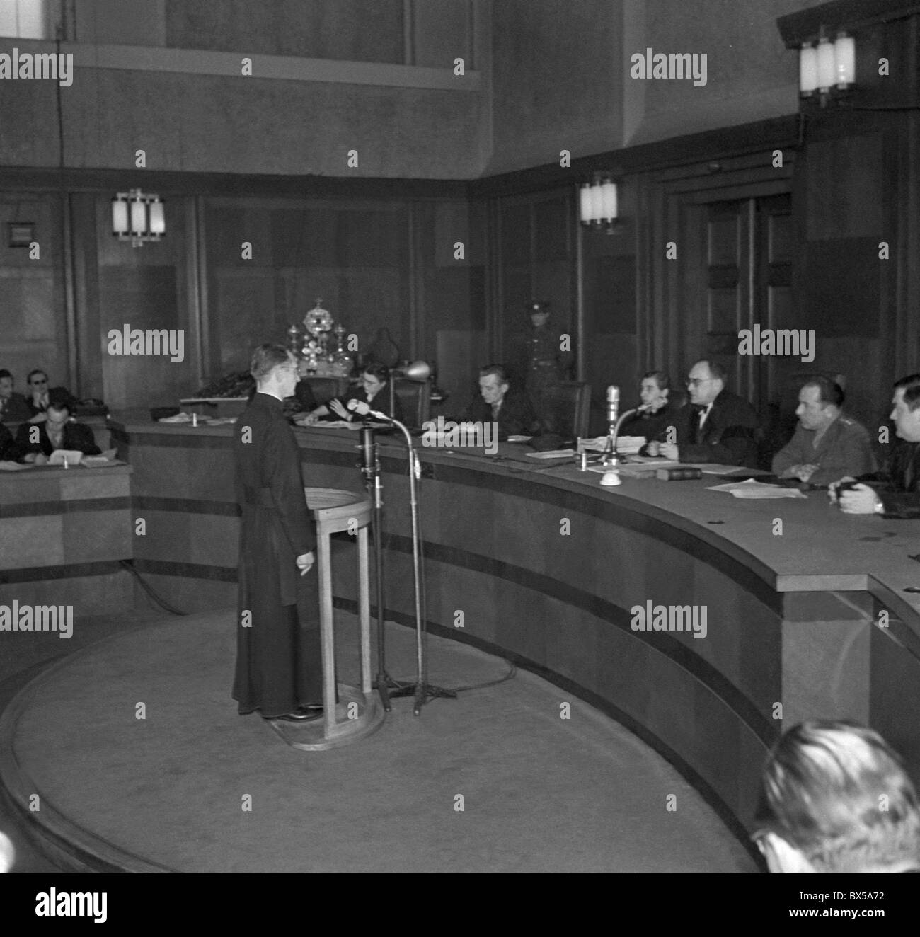 Clergy on trial Stock Photo - Alamy