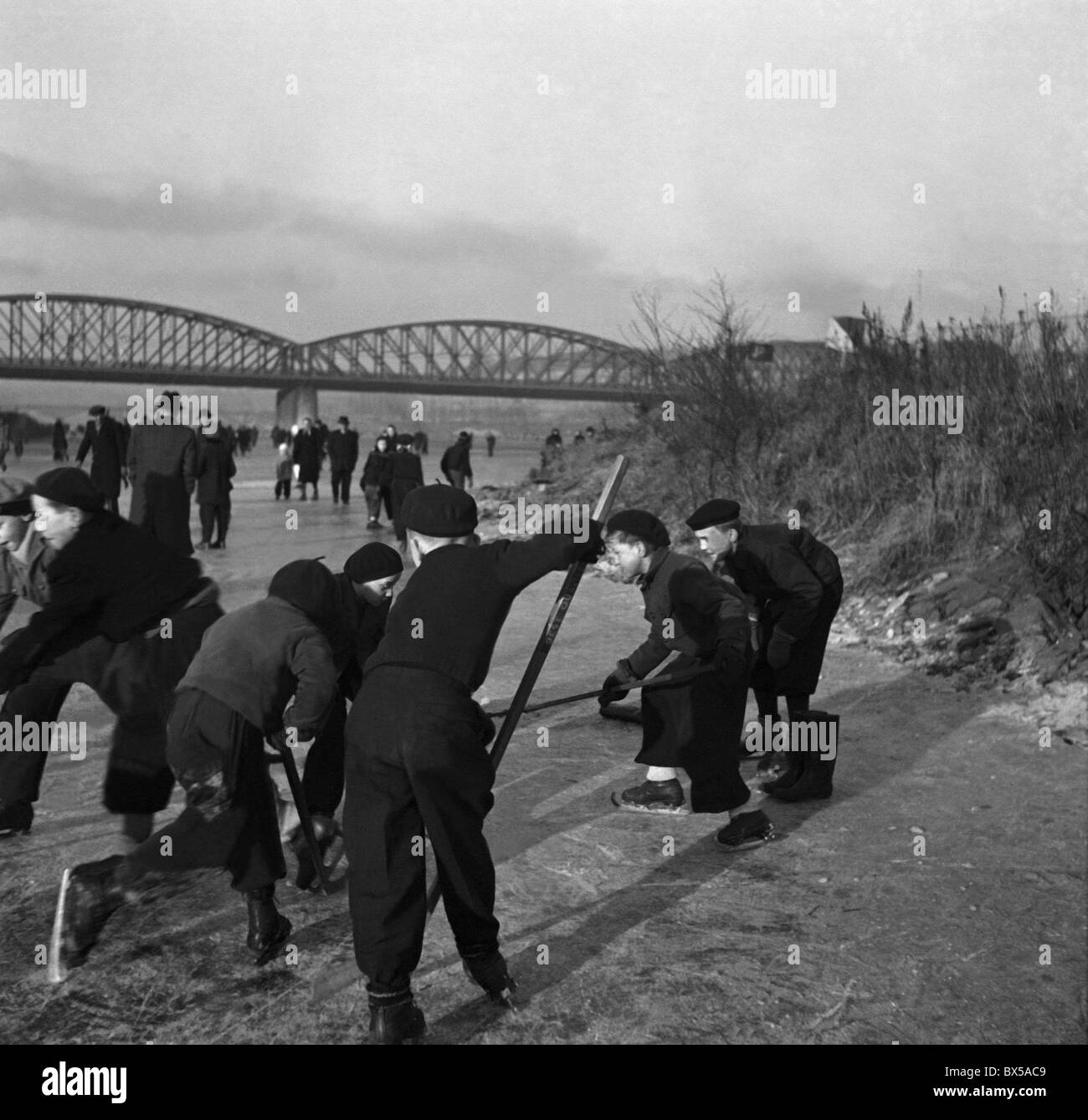 Have fun on the ice Black and White Stock Photos & Images - Alamy