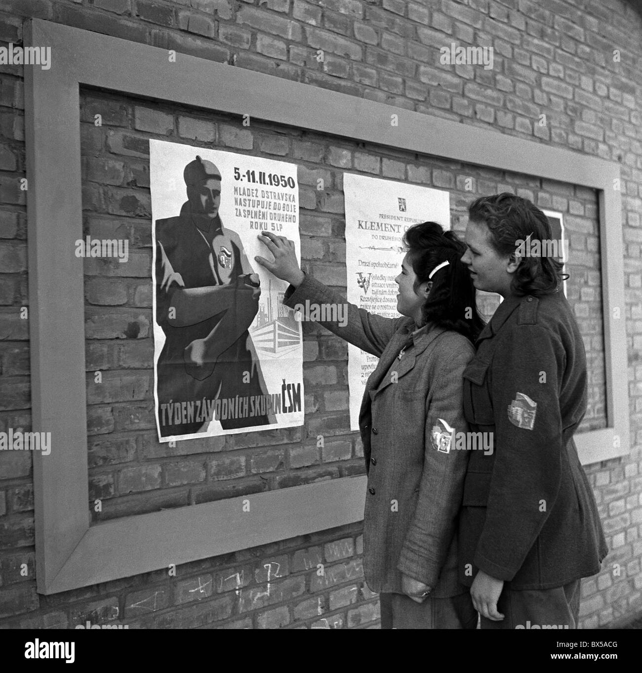 Czechoslovakia ostrava 1950 proud members of czechoslovak youth union ...