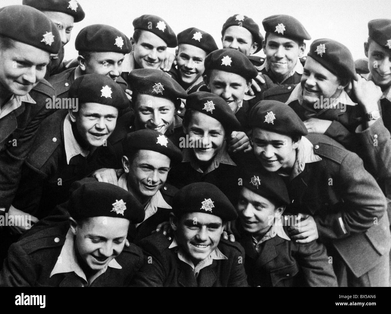 Czechoslovakia - 1950. Czechoslovak Army servicemen pose for photo. CTK ...