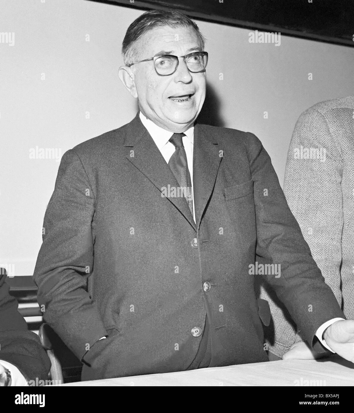 French playwright, philosopher and novelist Jean Paul Sarter in Prague ...