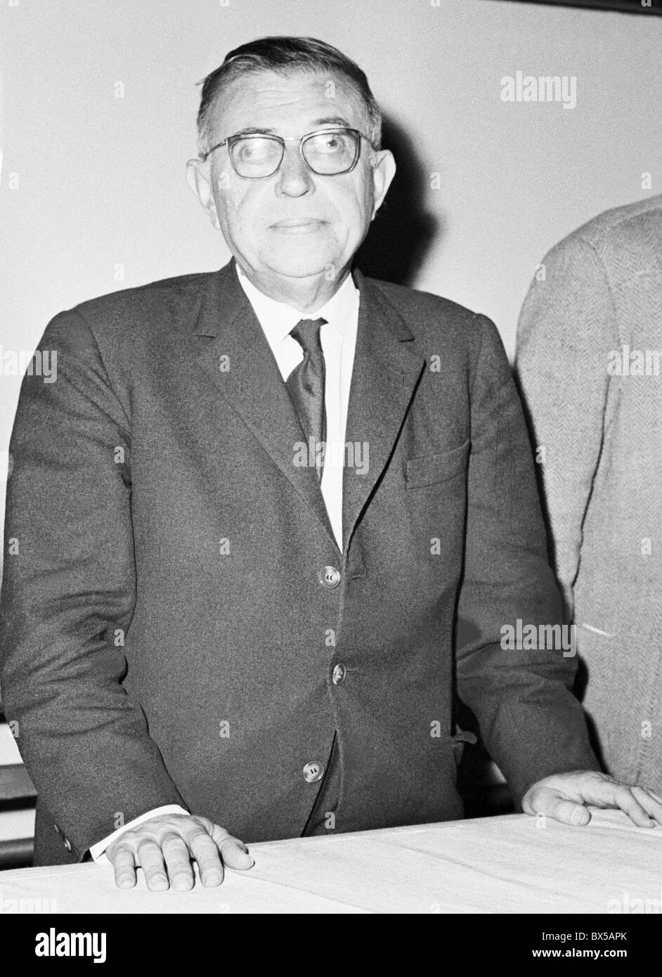 French playwright, philosopher and novelist Jean Paul Sarter in Prague ...