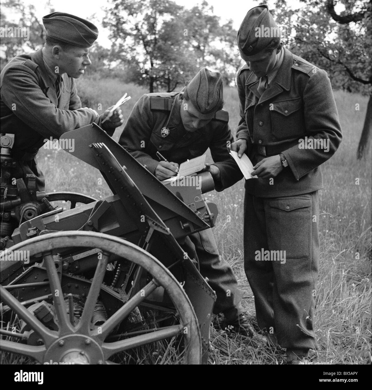 Czechoslovakia - 1951. Czechoslovak Peoples Army servicemen learn to ...