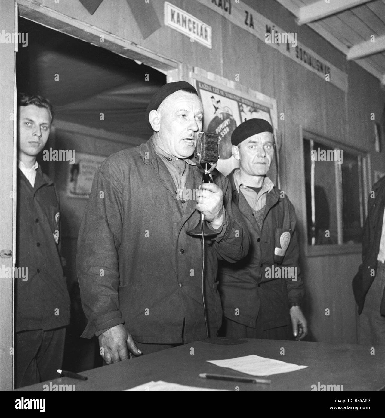 Czechoslovakia prague 1951 communist propaganda hi-res stock ...