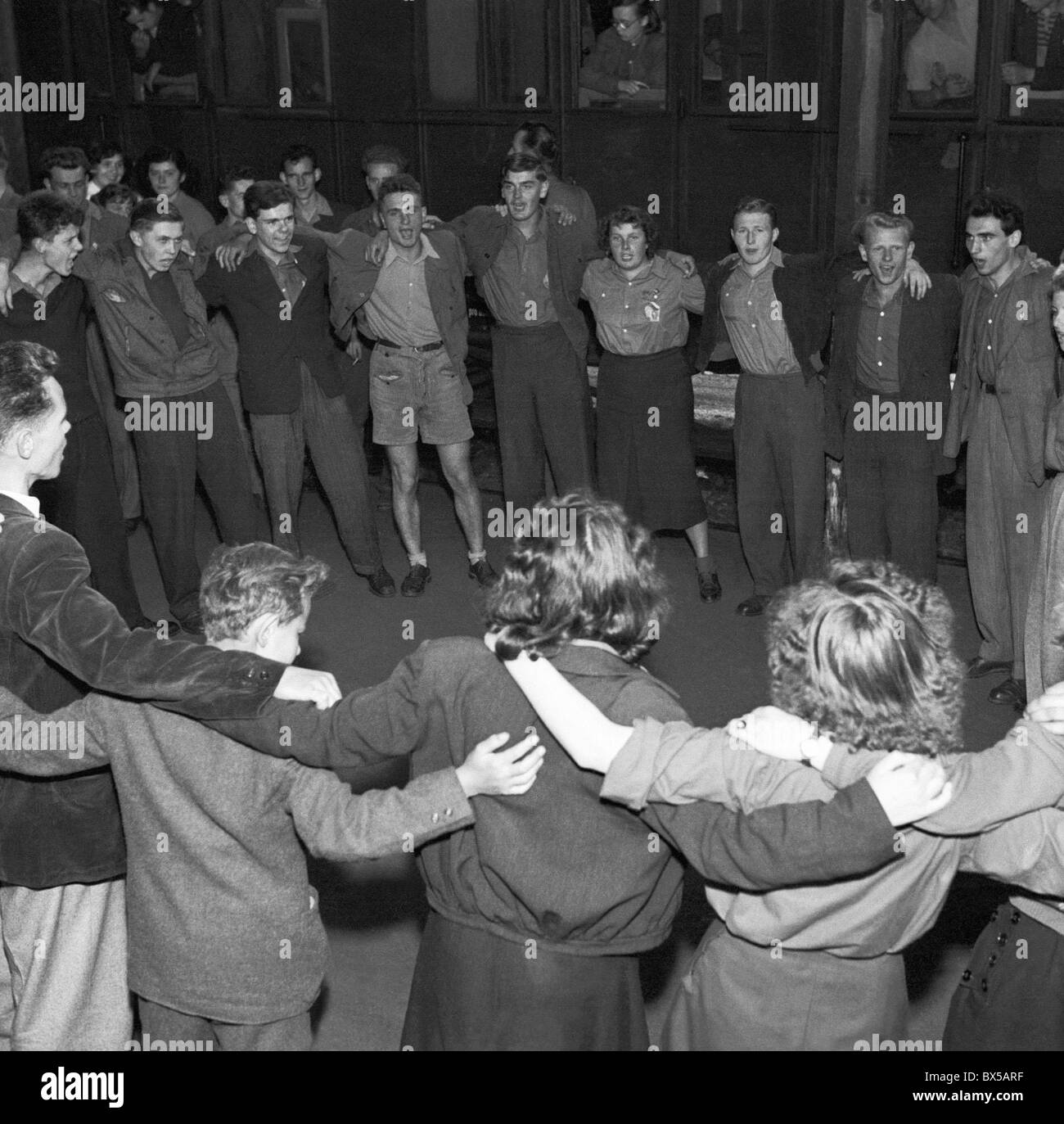 Czechoslovakia prague 1951 communist propaganda hi-res stock ...