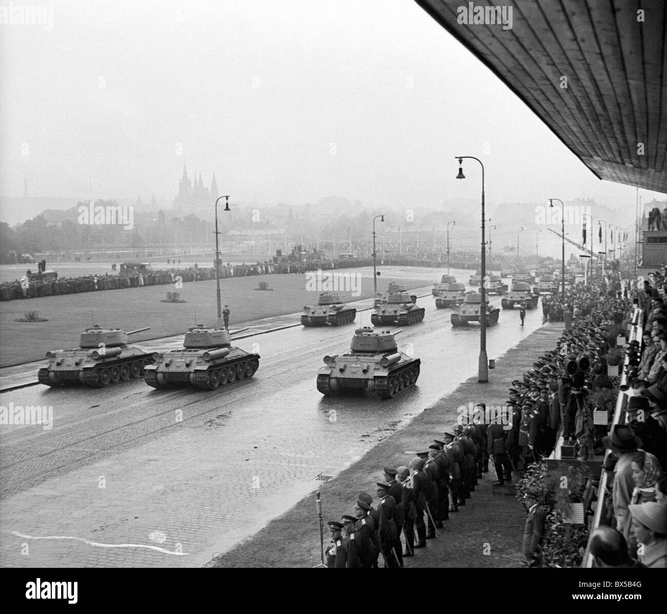 Czechoslovakia 1953. Soviet-made T-34 tanks of the Czechoslovak army ...