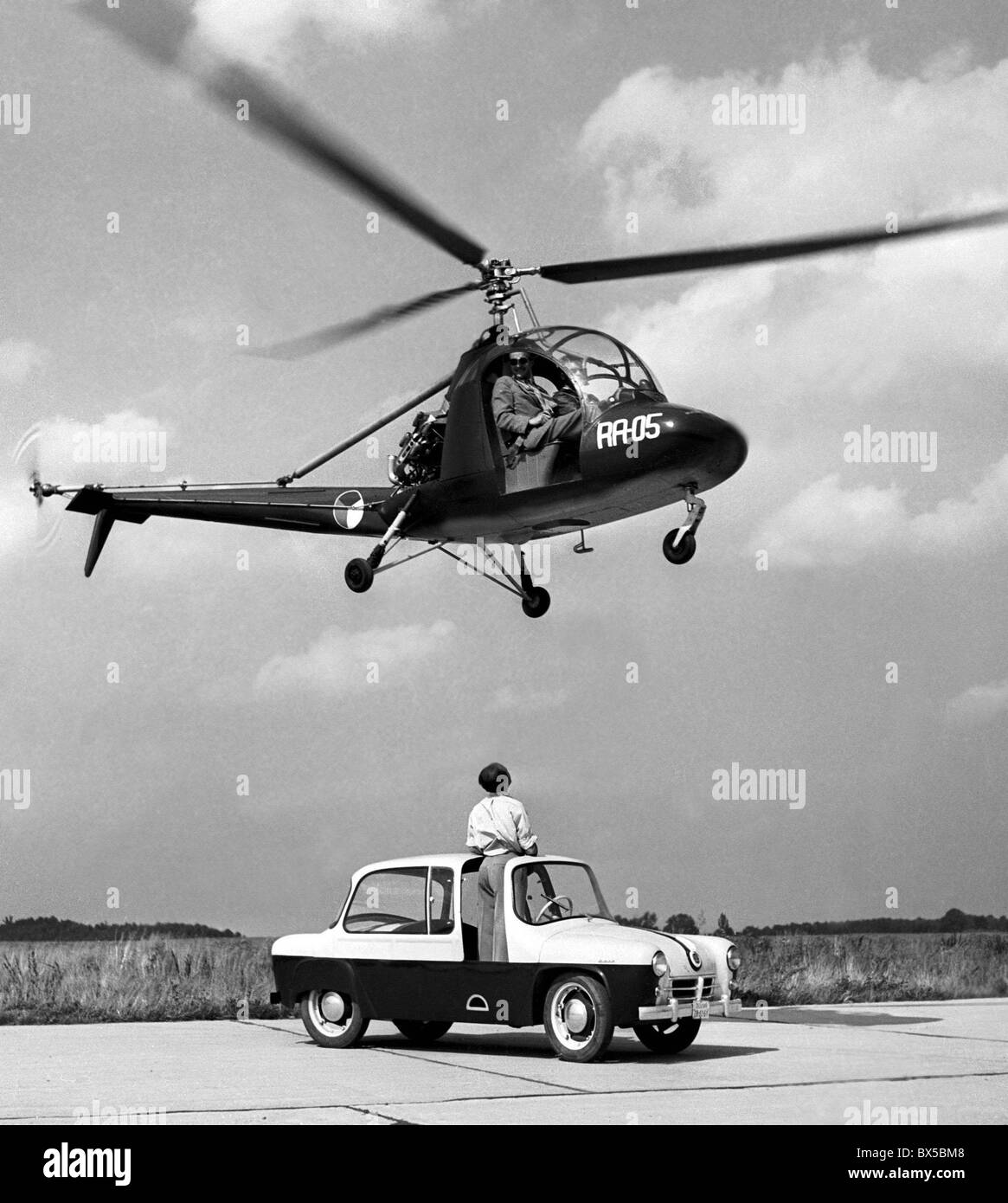 Car helicopter Black and White Stock Photos & Images - Alamy
