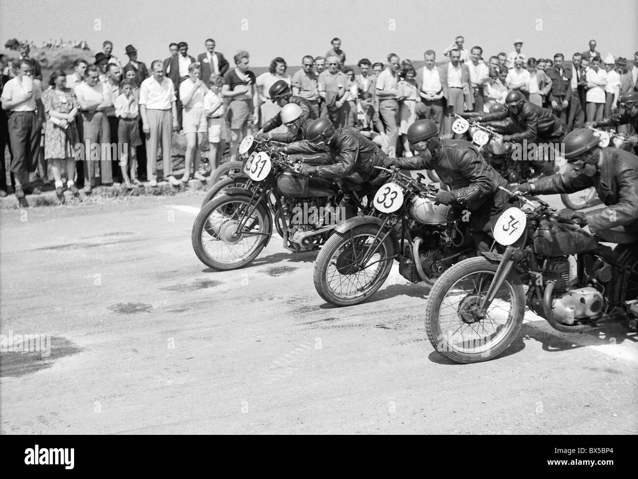 Start motorcycles Black and White Stock Photos & Images - Alamy