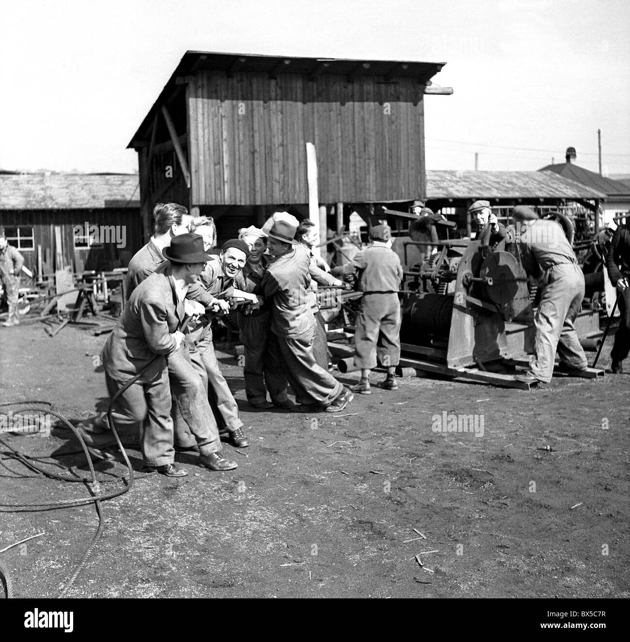 Free workers Black and White Stock Photos & Images - Alamy