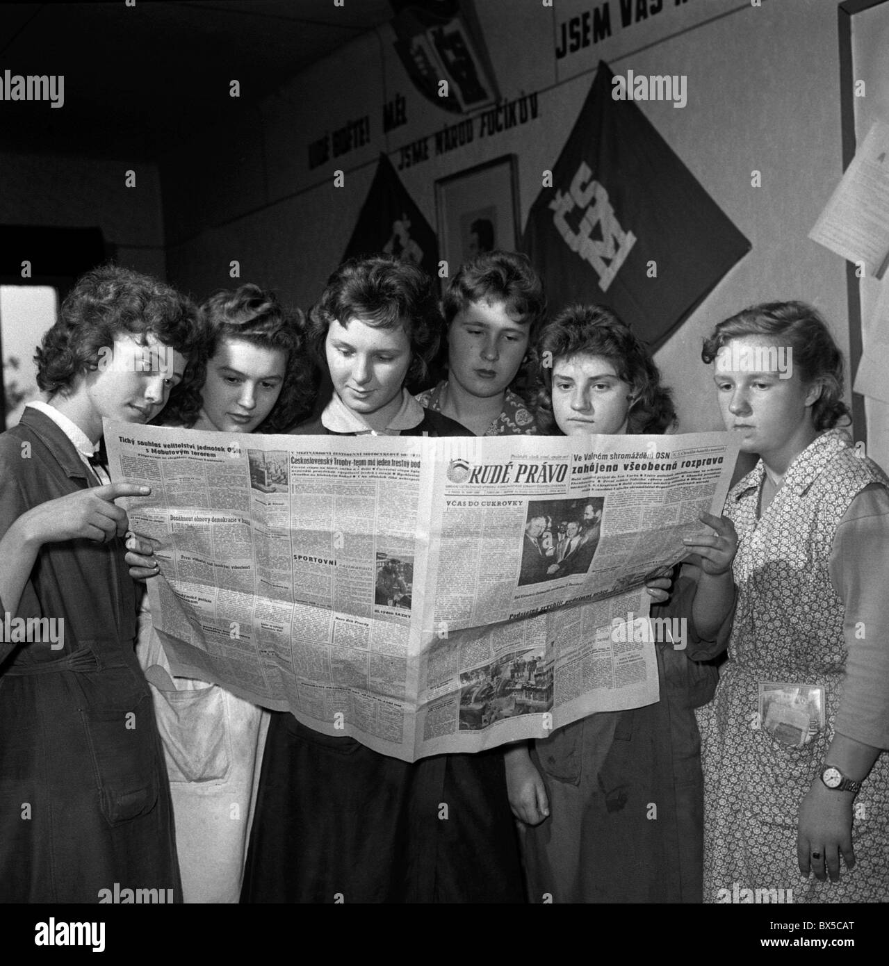 Communist daily, Rude Pravo, reader, Nikita Khrushchev in UN Stock ...