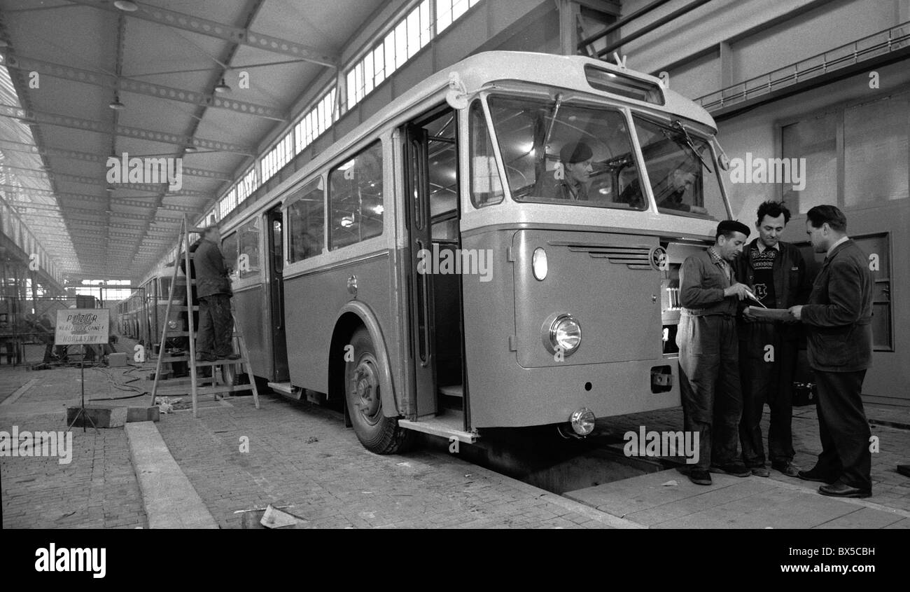 Skoda trolleybus Black and White Stock Photos & Images - Alamy