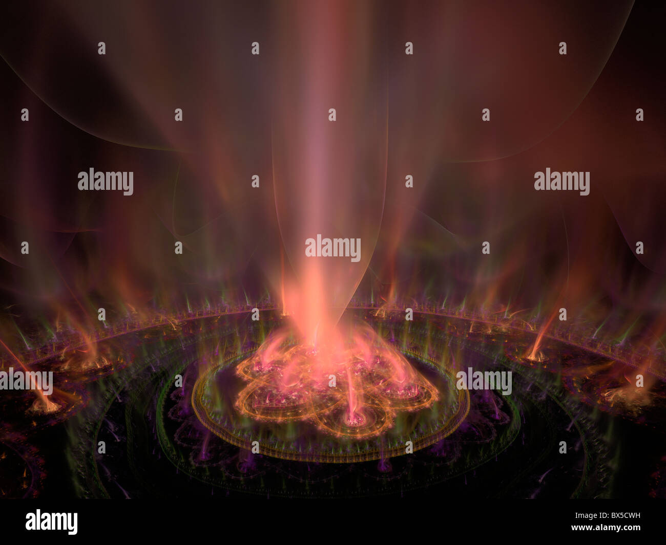 Abstract high detailed planet with red plasma storm on it. Good as ...