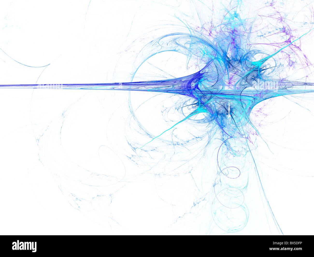 Digitally rendered abstract blue exploding fractal on white Stock Photo ...