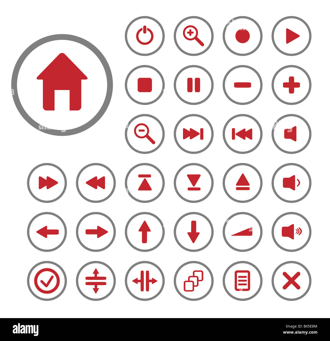Collection of vector audio buttons. Easy to edit, any size Stock Photo ...
