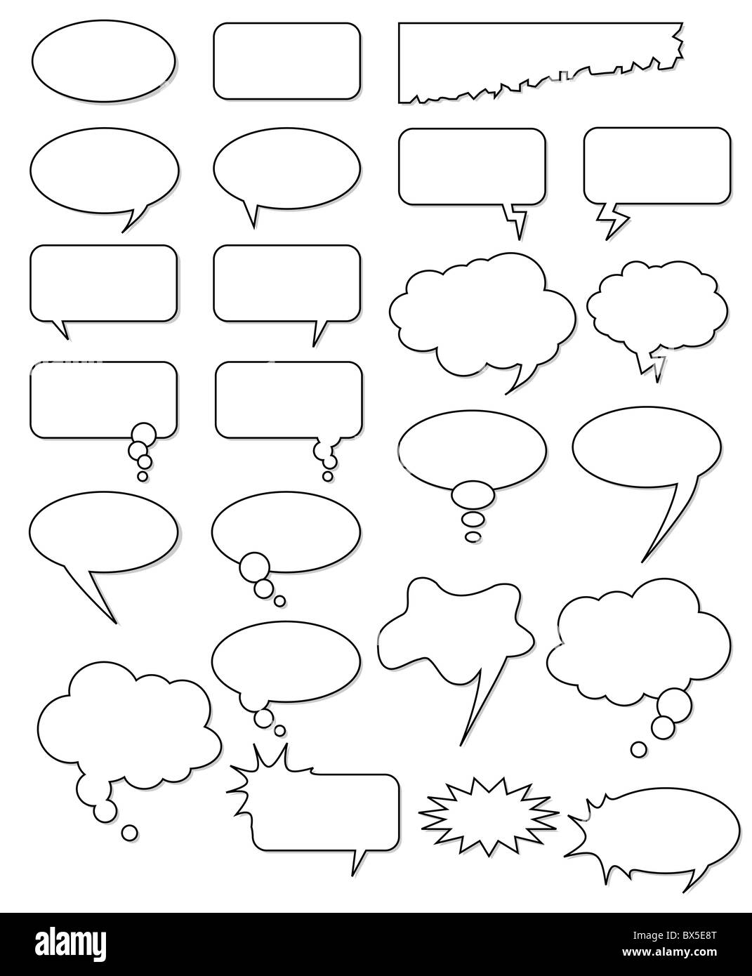 Collection of different empty vector shapes for comics or web. Add text ...