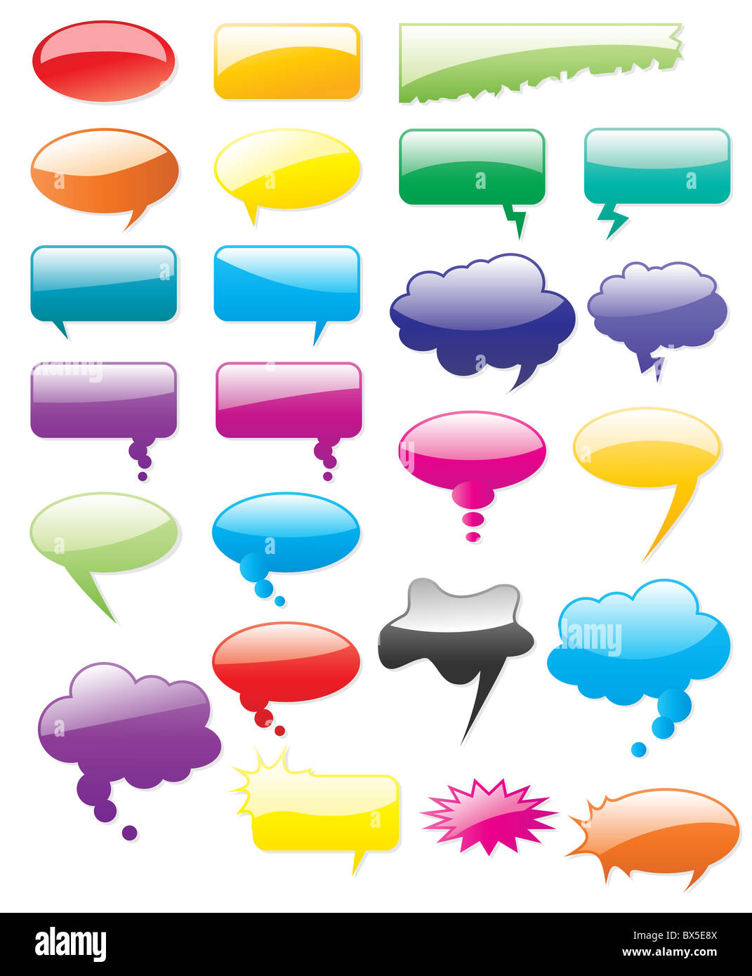 Collection of colored vector comics shapes. Add text, easy to edit, any ...