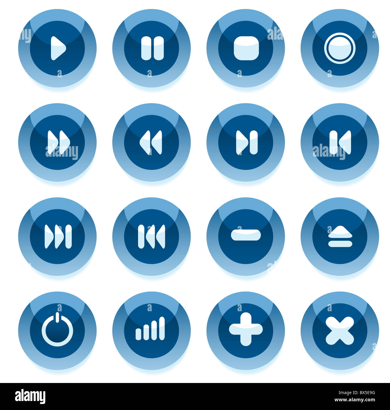 Power button icon blue website Cut Out Stock Images & Pictures - Alamy