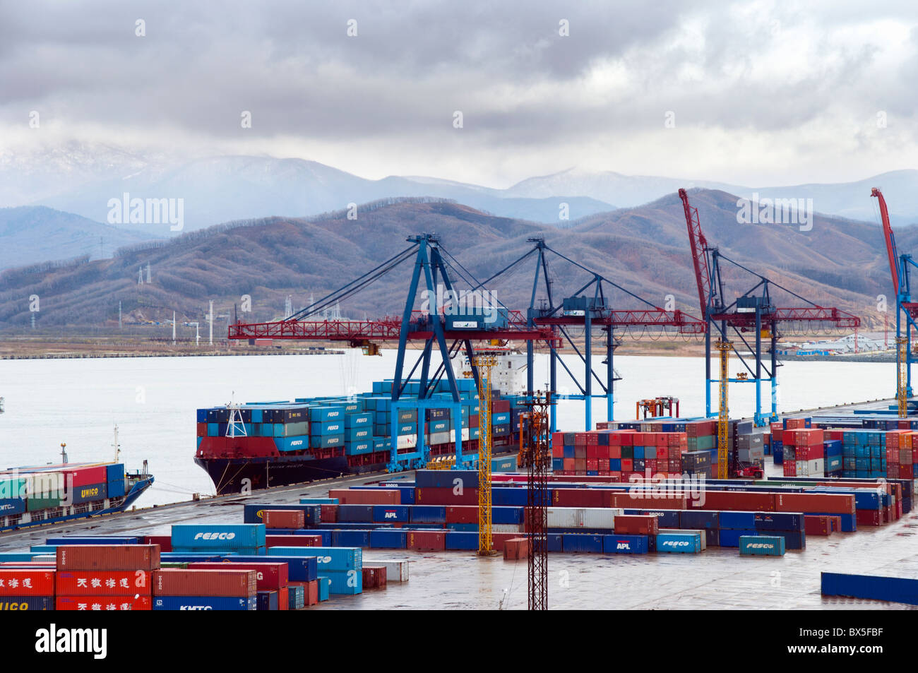 Loading of the container vessel by appointment on southern koreya on a ...