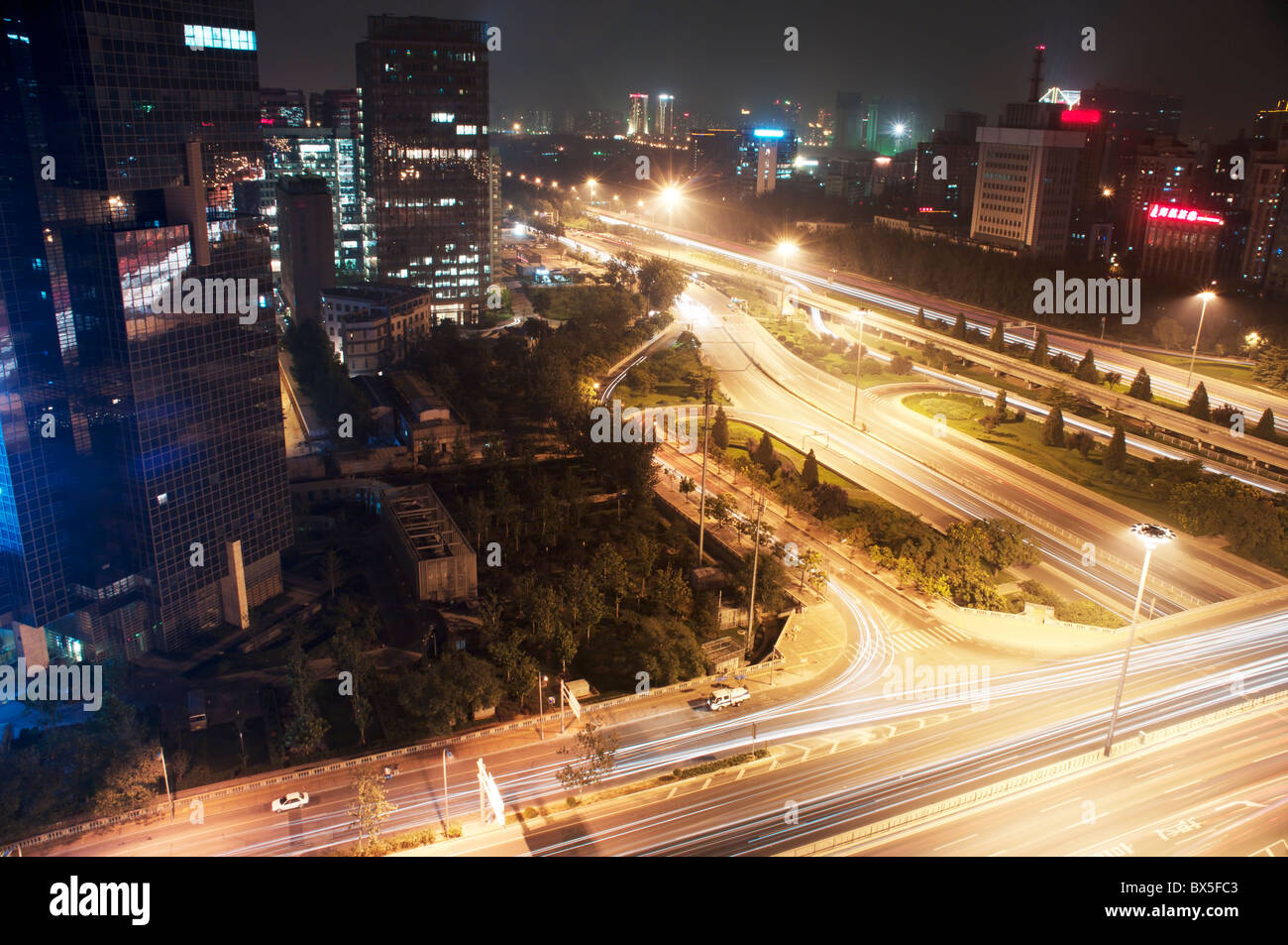 Night beijing a view from the window of a high-rise building Stock ...