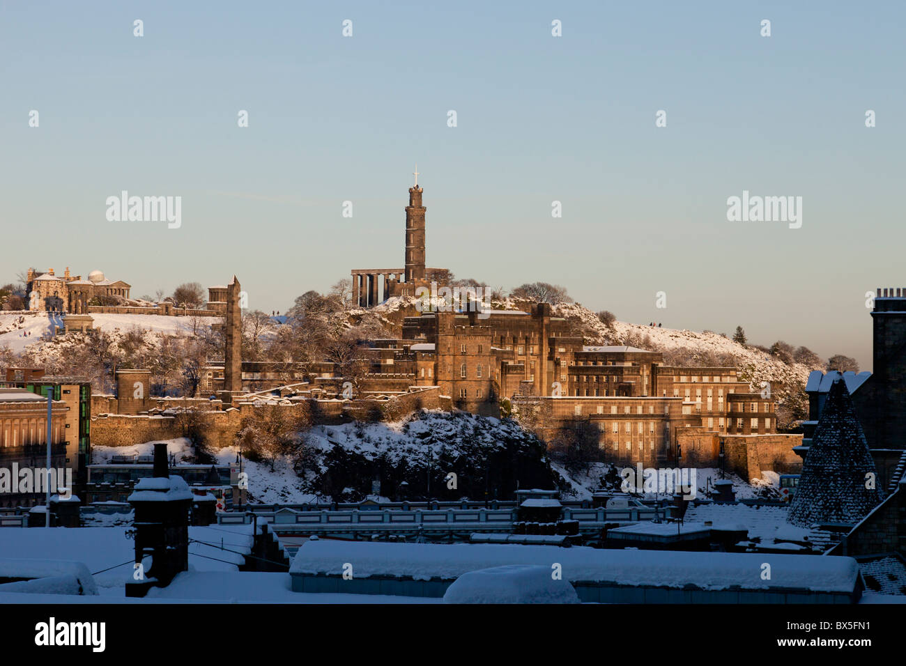Calton Hill and the old Royal High School from North Bridge, Edinburgh ...