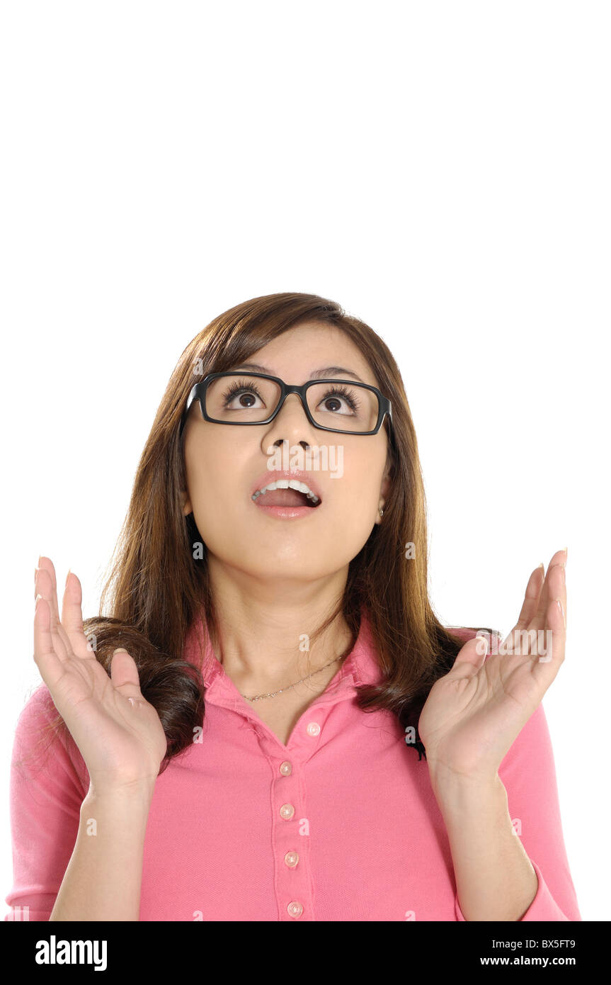 Female university student looking surprised Stock Photo - Alamy