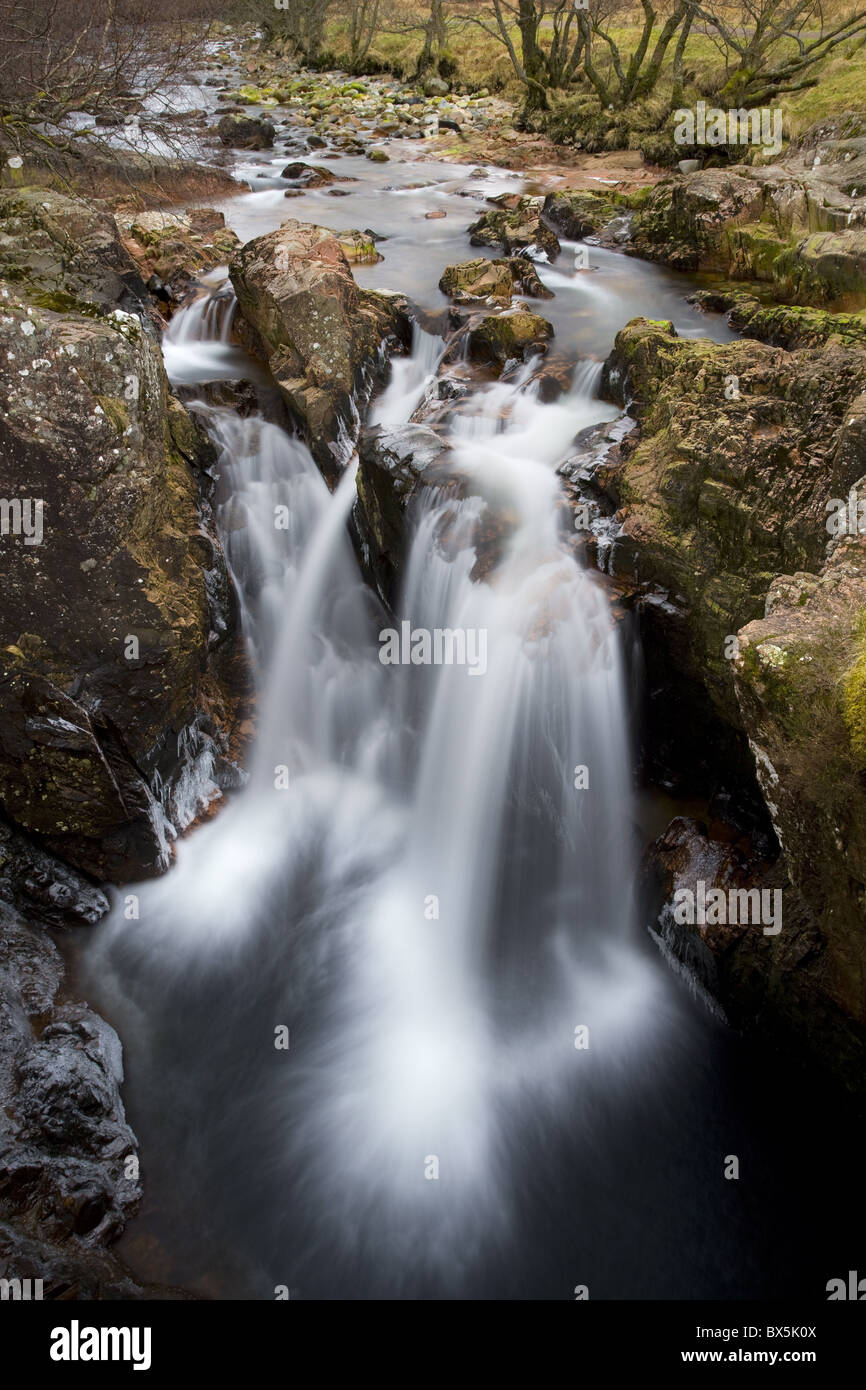 Waterfall at Lower Falls, Glen Nevis, near Fort William, Highland ...