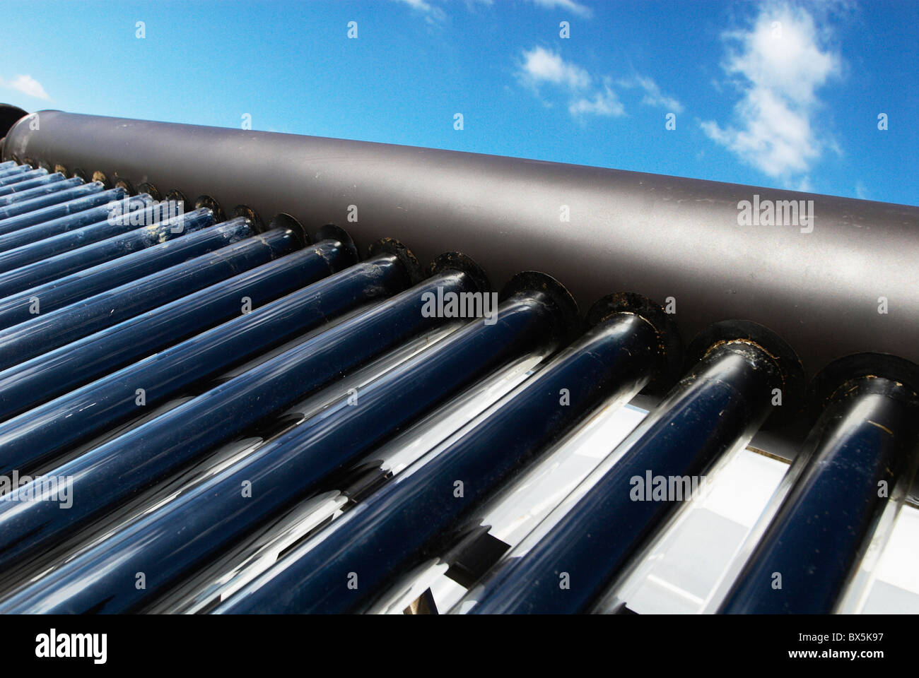 Solar panel hot water system Stock Photo - Alamy
