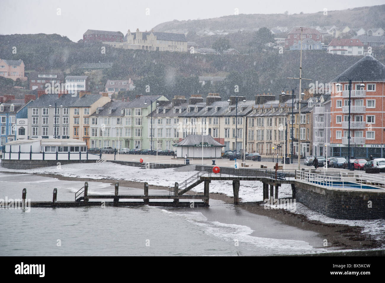 Seafront promenade aberystwyth ceredigion wales hi-res stock ...
