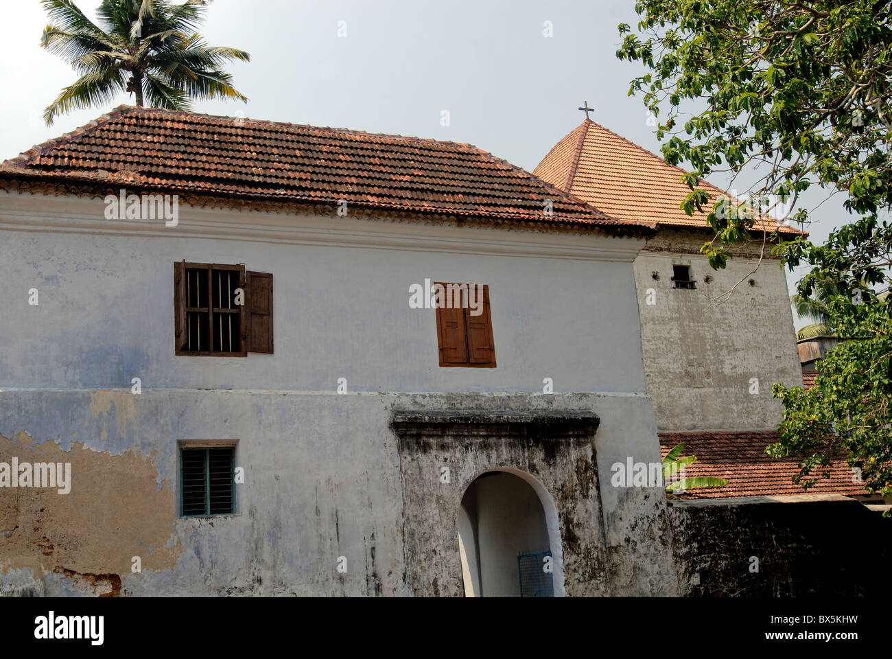 CHRISTIAN CHURCH IN KOTTAYIL KOVILAKAM AT CHENDAMANGALAM KERALA Stock ...