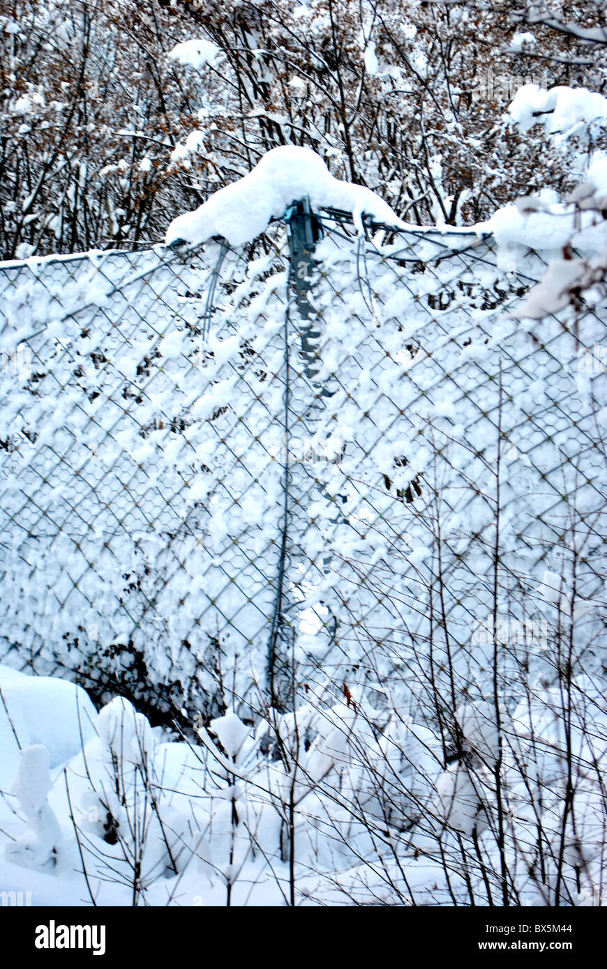 network of snow fall protection Stock Photo - Alamy