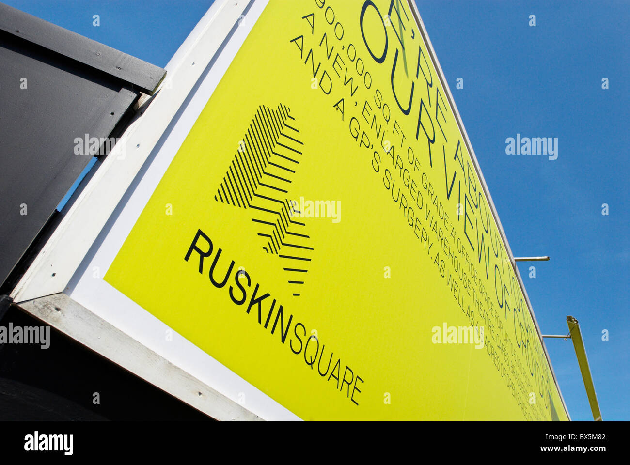 Hoarding promoting the upcoming construction of Ruskin Square, part of ...