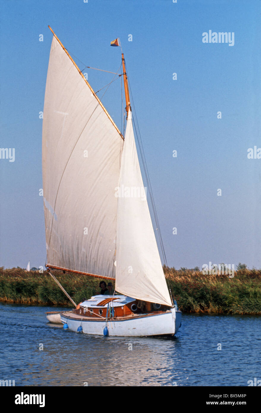 Sailing yacht on river Thurne, Norfolk, England Stock Photo - Alamy