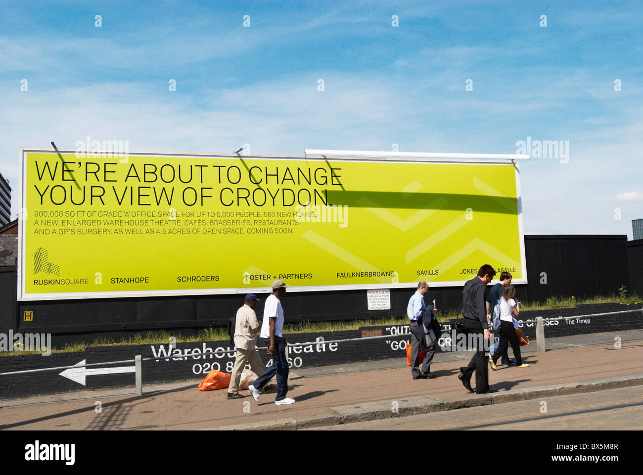 Hoarding promoting the upcoming construction of Ruskin Square part of ...