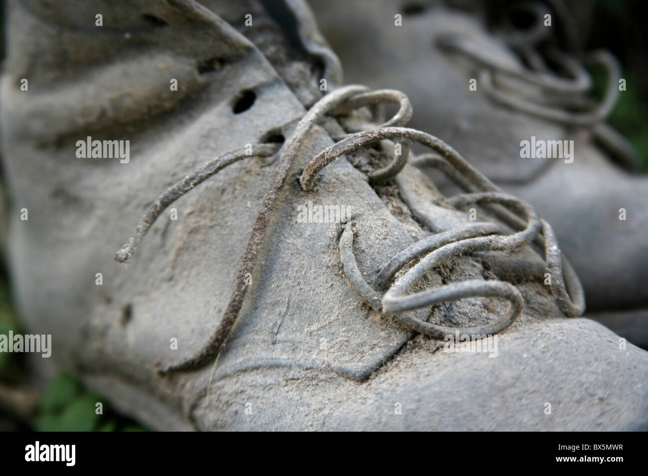 laced up leather boots Stock Photo - Alamy
