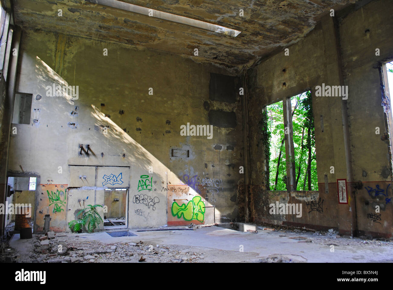 old abandoned factory industrial archeology Stock Photo - Alamy