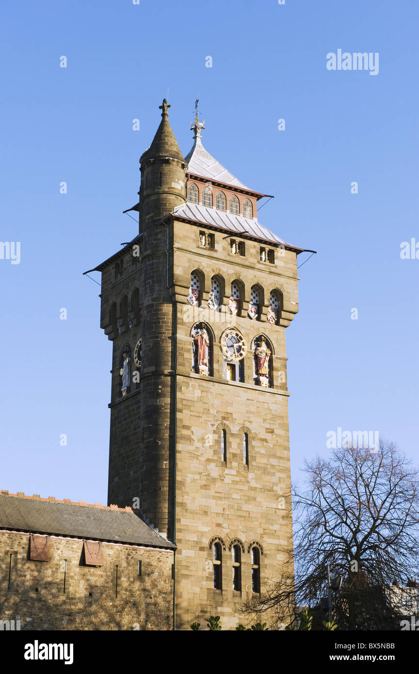 Wales cardiff castle clock tower hi-res stock photography and images ...