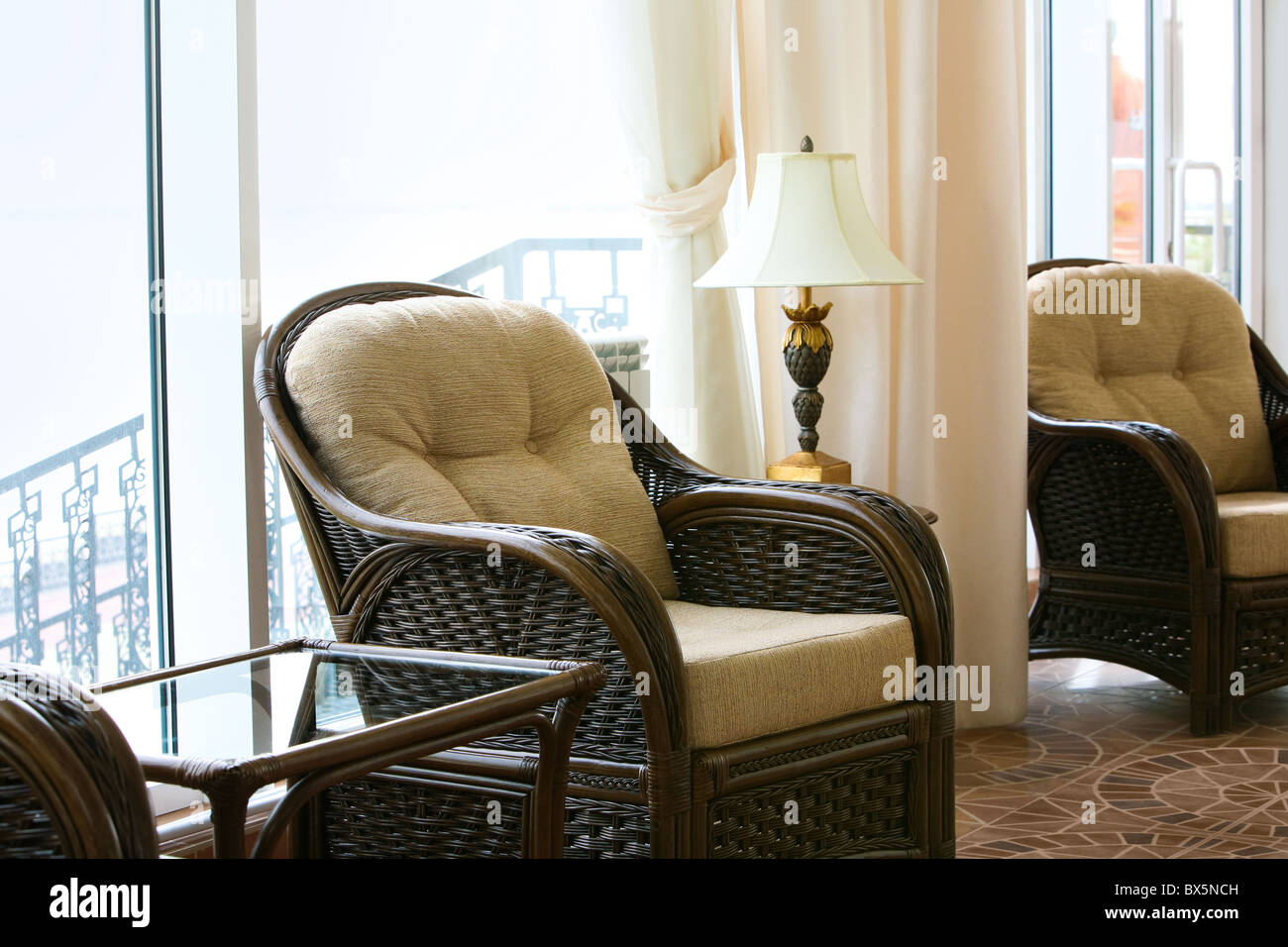 Photo of elegant arm chair in modern room or workshop Stock Photo - Alamy