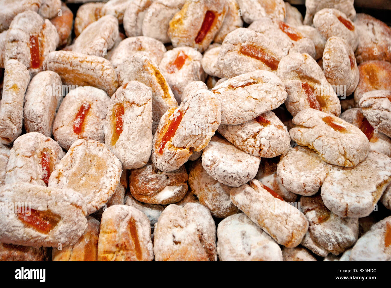 delicious typical Italian desserts with chocolate and almonds Stock ...