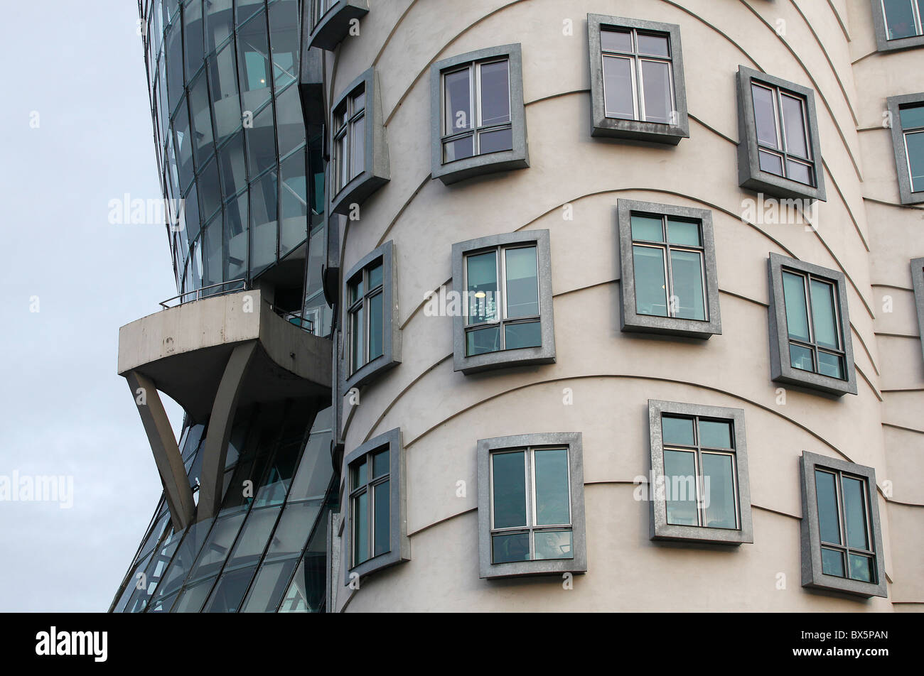 Detail of Dancing House designed by Frank O. Gehry and Vlado Milunic ...
